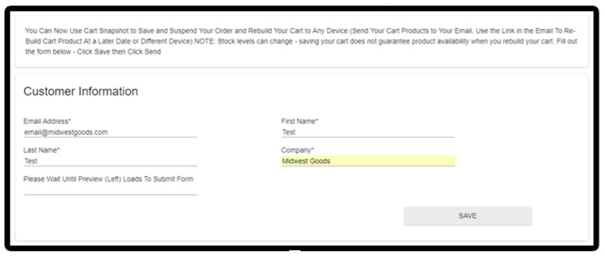 Shopping Cart Features